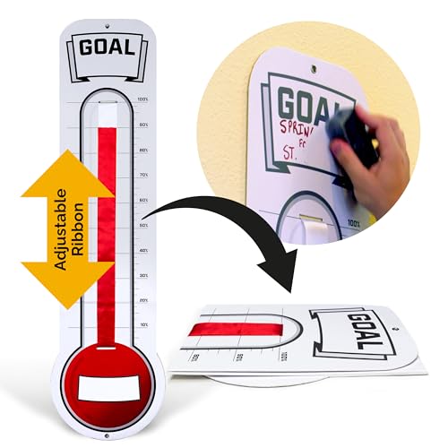 Fundraising Thermometer Chart Goal Tracker | Dry Erase Goal Setting ...