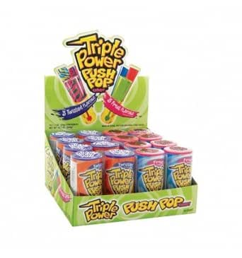 Amazon.com: Topps Triple Power Push Pop Candy, 1.2 Ounce -- 16 per case ...