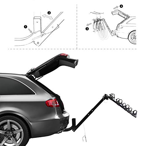 XCAR 4-Bike Bicycle Carrier Racks Hitch Mount Double Foldable Rack for ...
