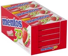 Mentos Chewing Gum Sugar Free 3D Fruity Fresh Strawberry Apple and ...