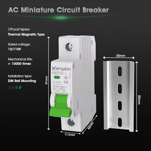 KERWINN DC Miniature Circuit Breaker 12V-110V Circuit Breaker 1Pole 32Amp Smart Circuit Breaker ...
