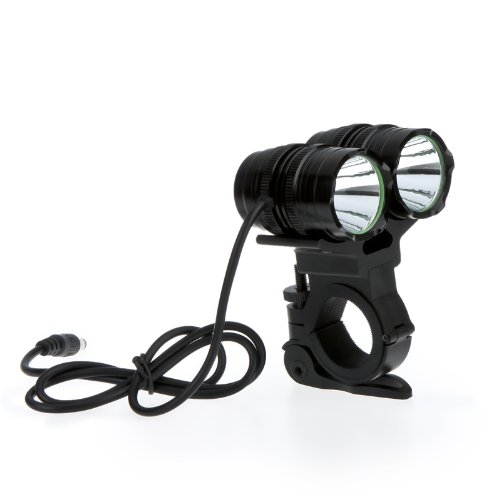 Kingzer CREE T6 LED Bike Bicycle Light Dual Beam Twin Front Lamp 4Modes ...