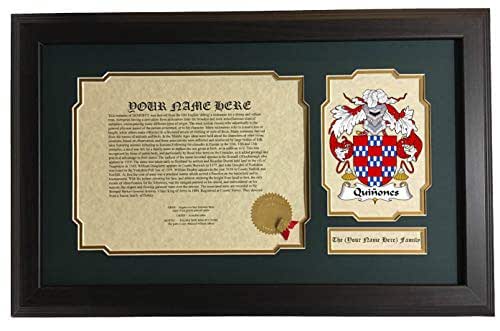 Amazon.com: Quiñones - Coat of Arms and Last Name History, 14x22 Inches ...