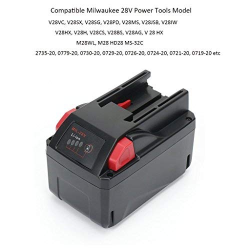 Reexbon 28V 3.0Ah Lithium Ion Battery Pack for Milwaukee 48-11-2830 28 ...
