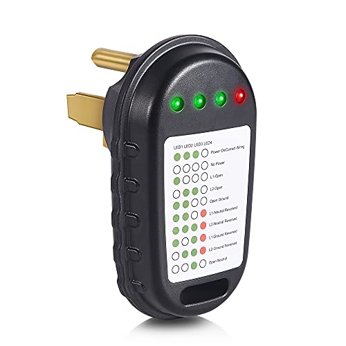 SnowyFox RV Circuit Tester, 50 Amp 125/250 Volt NEMA 14-50P RV Power ...