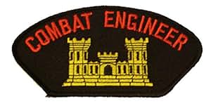 Amazon.com : COMBAT ENGINEER with CASTLE PATCH - Red and Gold on Black ...