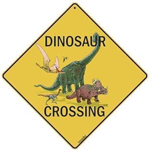 Amazon.com: CROSSWALKS Dinosaur Crossing 12" X 12" Aluminum Sign (X59 ...