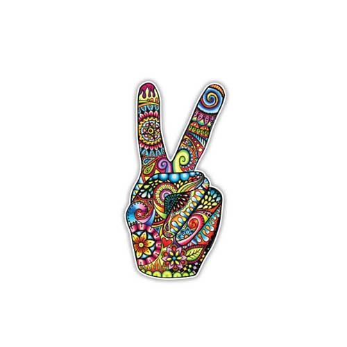 Peace Sign Sticker Hand Deuces Decal by Megan J Designs - Laptop Window ...
