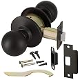 Lawrence Door Knob Cylindrical Lock Passage Function-No Keys Oil Rubbed ...