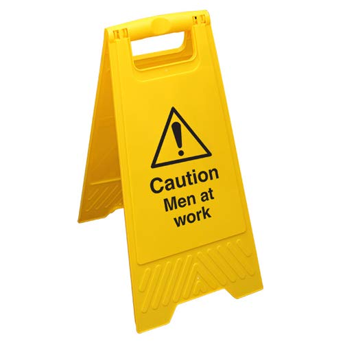 Caution Men At Work – Yellow Double Sided Floor Sign – BigaMart