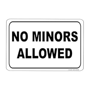 Amazon.com: No Minors Allowed Black Retro Vintage Style Metal Sign - 8 ...
