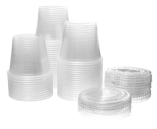 Crystalware Plastic Portion Cups with Lids, Condiment Cup, Jello Shot ...