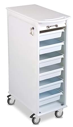 TrippNT 50100 White Polyethylene Lockable Narrow Lab Cart with Casters ...