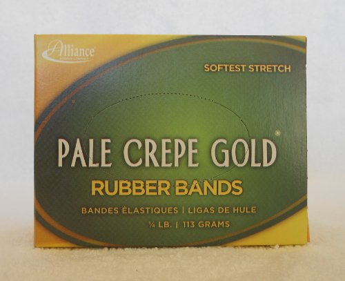 Alliance Rubber 20189 Pale Crepe Gold Rubber Bands Size #18, 1/4 lb Box ...