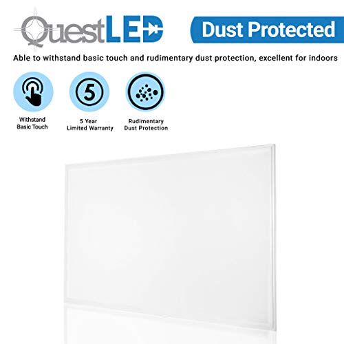 QuestLED 2x4 LED Ceiling Light 4 Pack, 50W Flat Ultra-Slim Dimmable ...