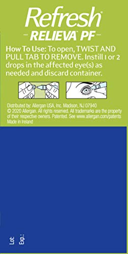 Refresh Relieva PF Lubricant Eye Drops, Preservative-Free, 0.01 Fl Oz ...