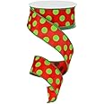 Amazon.com: Swirl Christmas Ribbon: Red and Lime Green 2.5" X 10 Yards ...