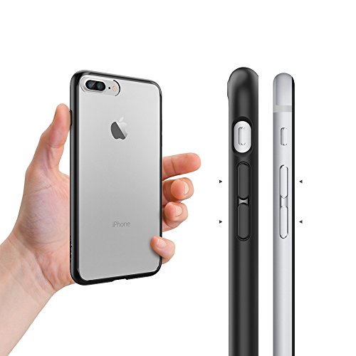 Spigen Funda iPhone 7 Plus, [Ultra Hybrid] Air Cushion [Negro] Clear ...