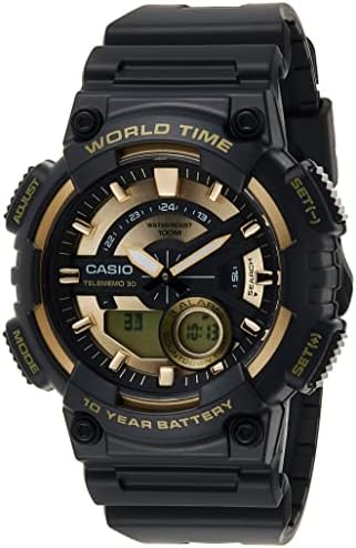 سعر Casio Youth - Combination Analog-Digital Gold Dial Mens Watch - AEQ ...