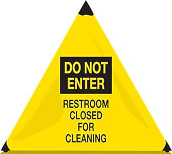 Handy Cone Floor Sign, 3 Sided Pyramid, 18" in Yellow - DO NOT ENTER ...