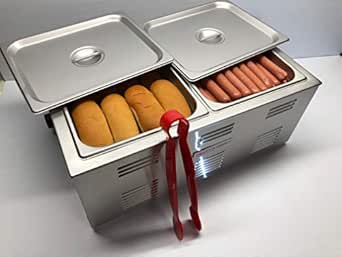 Amazon.com: Portable Commercial Hot Dog Cooker and Bun Warmer Steamer ...