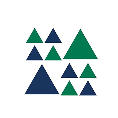 Amazon.com: Set of 120-3" and 6" Green/Navy Blue Triangles Vinyl Wall ...