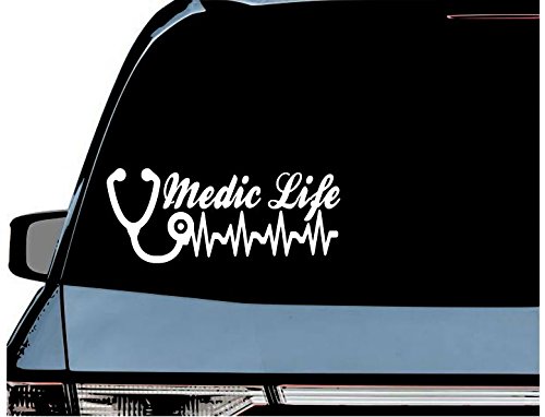 Buy StickerLoaf Brand CUSTOM MEDIC LIFE Stetho EKG Paramedic car truck ...