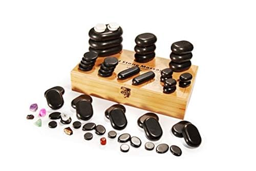 Master Massage 60 Piece Hot Stone Rock Massage Deluxe Pack Set with 7 ...
