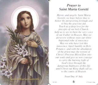 Buy Prayer to Saint Maria Goretti, Package of 100 Paper Holy Cards ...