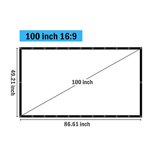 Portable Projector Screen Movie 100 Inch HD Projection Home Cinema ...