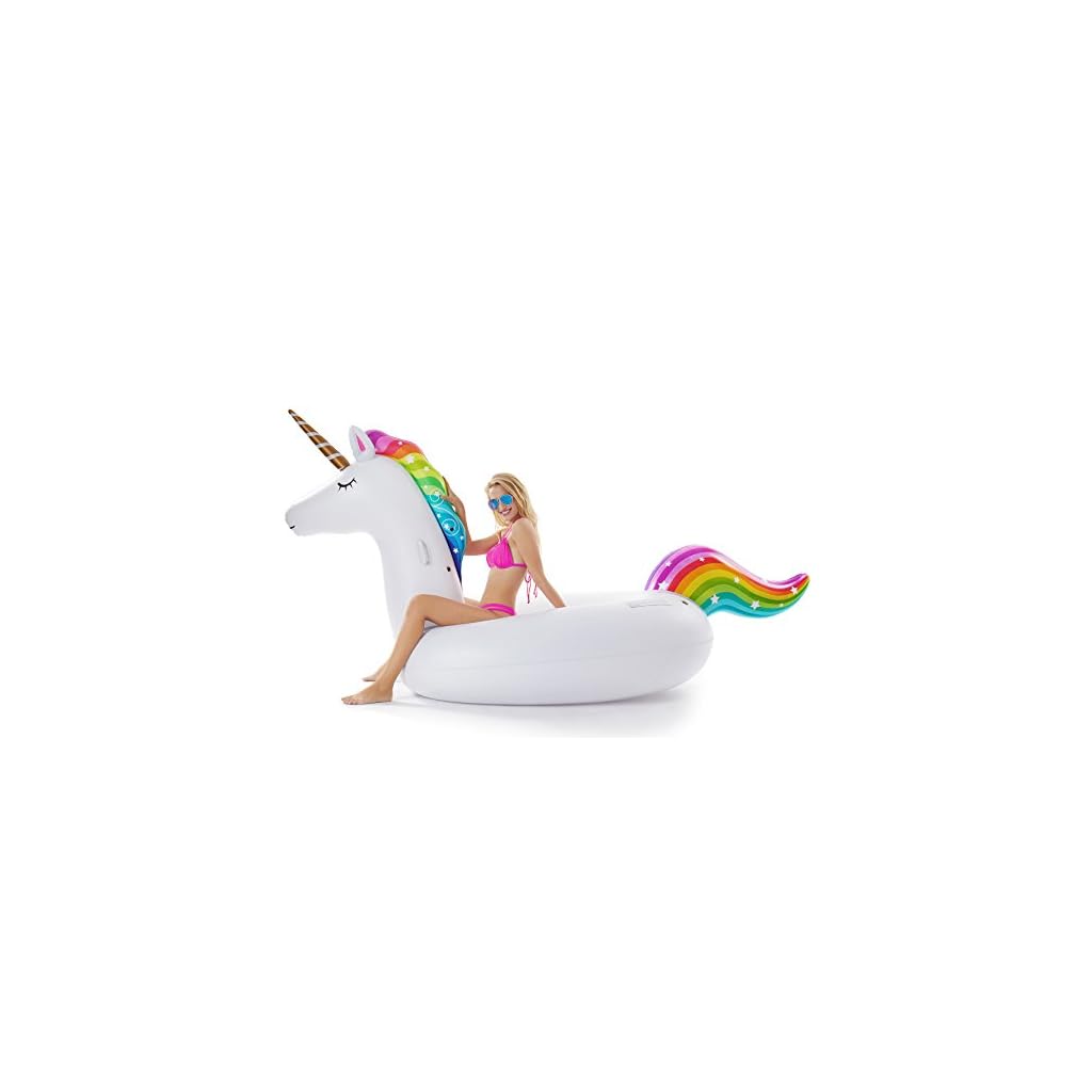 Jasonwell Giant Inflatable Unicorn Pool Float Floatie Ride On with Fast ...