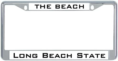 Amazon.com: CollegeFanGear Long Beach State Metal License Plate Frame ...