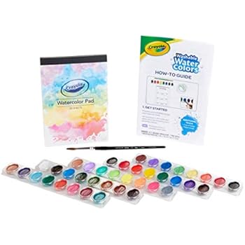 Amazon.com: Crayola Watercolor Mixing Set with Taklon Paint Brush, 8 ...