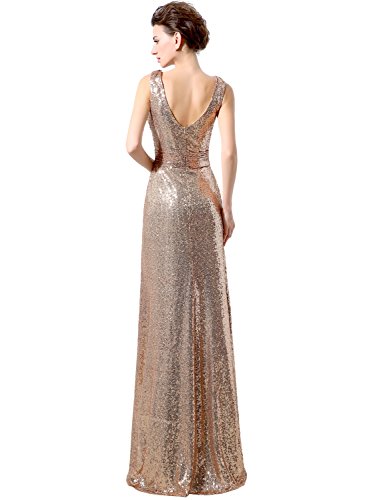 Sarahbridal Women's Formal Prom Dreeses Sequin Bridesmaid Dress Ball Gowns