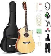 Amazon.com: Vangoa 12 String Guitar, Acoustic-electric Dreadnought ...