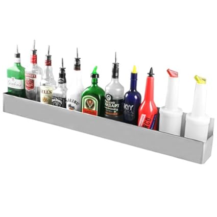 drinkstuff Speed Rail 42inch - Stainless Steel Speed Rail, Bar Bottle ...