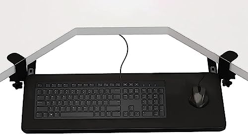 XICEN Clamp On Keyboard Tray Under Desk Slide Out, Swivel Clips Desk ...