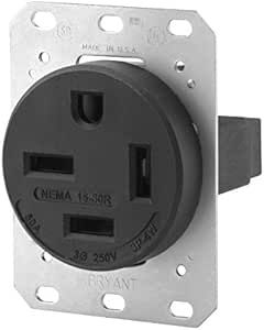 Bryant Electric 8450FR 50 Amp 250V NEMA 15-50R Flush Straight Blade ...