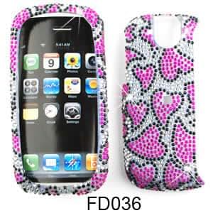 Amazon.com: Pantech Impact P7000 Full Diamond Crystal, Pink Hearts on ...