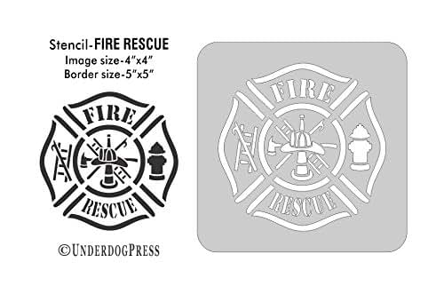 Amazon.com: Large Stencil - FIRE RESCUE: Handmade