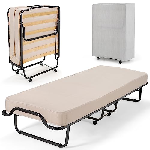 Giantex Folding Bed with 4" Mattresses for Adults, Small Single ...