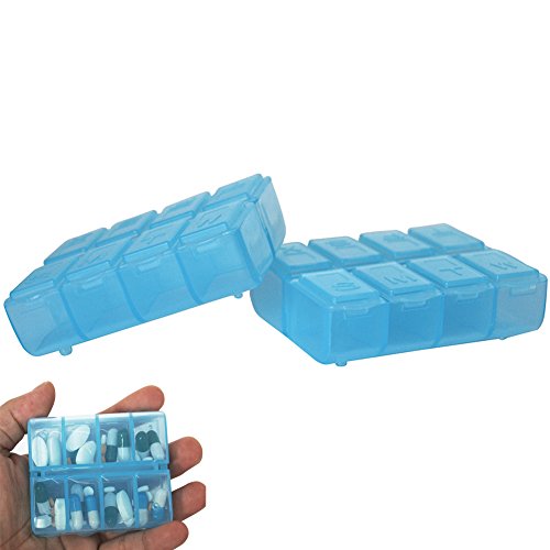 douper Medical Grade Plastic Pill Cases Portable Daily Marked 8 ...