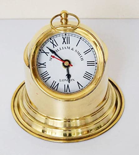 Handmade Brass Desk Clock Vintage Style|Multi-Function Metal Brass ...