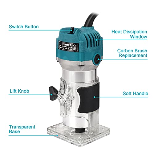 TwoWin Router Tool, 110V 800W Compact Palm Wood Router Tool for ...