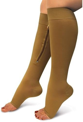 Amazon.com: Jobar Zippered Compression Knee Socks Supports Stockings ...