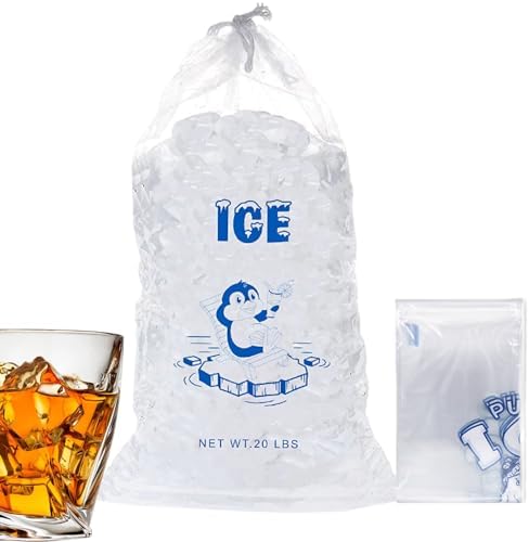 Cube Ice Bag - Reusable Ice Storage Bag With Drawstring for Whiskey ...