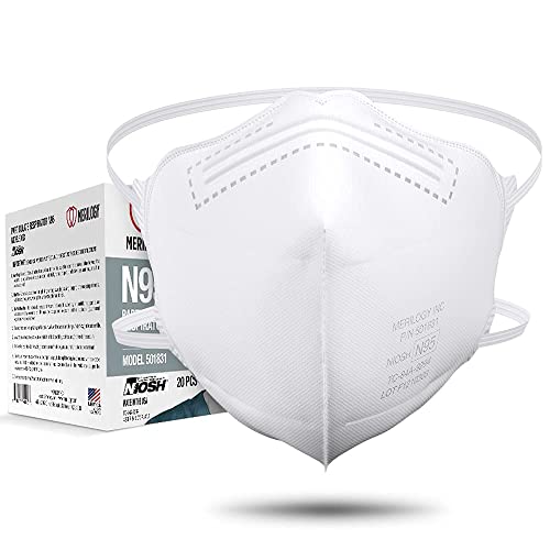 MERILOGY N95 Mask Respirator [ Made in USA ] NIOSH Certified N95 ...