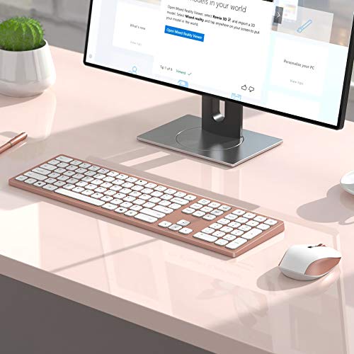 Rechargeable Wireless Keyboard Mouse Combo Seenda Ultra Quiet Full Sized Cordless Keyboard And