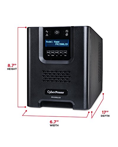CyberPower PR1500LCD Smart App Sinewave UPS System, 1500VA/1500W, 8 Outlets, AVR, Mini-Tower