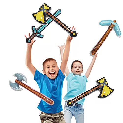 Inflatable Weapons Inflatable Sword Axe Pickaxe pixel Party Favors (9 ...